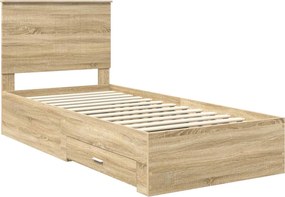 Rám postele se zásuvkou Sonoma dub 90 x 190 cm Kompozitní dřevo 3411361