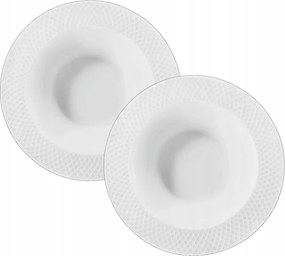 Talíř hluboký kulatý 22,5 cm 450 ml z bílého porcelánu Wilmax, sada 2 ks