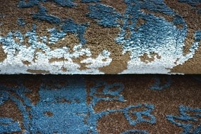 Kusový koberec MANYAS Mariet hnědo-modrý
