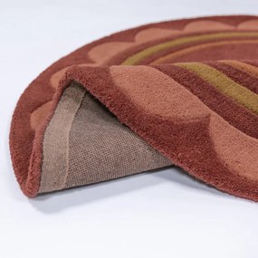 Vínový ručně tkaný vlněný kulatý koberec ø 120 cm Lois – Flair Rugs