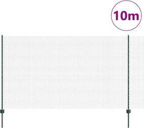 Svařovaná drátěná plotovina s tyčkami 10 x 1,4 m Zelená 3336453