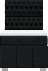 Box spring postel s matrací černá 90x200 cm textil 3291560