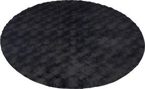 Obsession, Kusový koberec Diamond Cut 800 Anthrazit kruh, 200x200 (průměr) kruh, černá, ložnice
