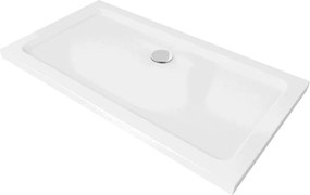 Mexen SLIM - Obdélníková sprchová vanička 140x70x5cm + chromový sifon, bílá, 40107014