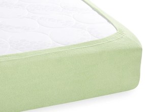 Froté napínací prostěradlo na vysokou matraci FR-018 Pastelově zelené 200 x 200 - výška 30 cm