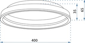Toolight Toolight, LED stropní svítidlo 40cm, 22W, APP1462, bílá, OSW-07982