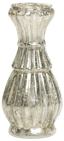 Rtuťová antik skleněná dekorační vázička Vallia - Ø 6*13 cm