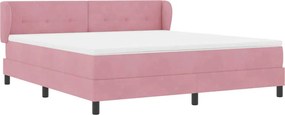 Postel s boxspringem s čelo Růžová 180 x 200 cm samet 3340405
