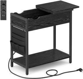 Odkládací stolek Vasagle Laurin s USB porty černý