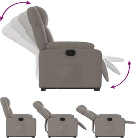 Zvedací polohovací křeslo taupe textil 3205210