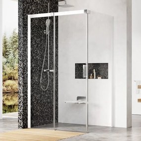 Ravak - Sprchové dveře s pevnou stěnou Matrix MSDPS-100/100 levá - bílá, transparentní sklo