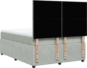 Box spring postel s matrací světle šedá 140x190 cm samet 3292328