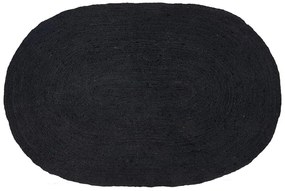 Oválný jutový koberec 160 x 230 cm černý DEMIRCI Beliani
