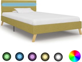 vidaXL Rám postele s LED světlem textil 90 x 200 cm [284840] Barva: Zelená