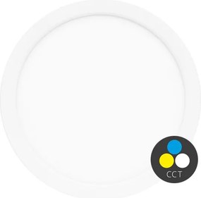 Ecolite Bílý vestavný LED panel kulatý 225mm 6-18W CCT WPCB2-18W/BI