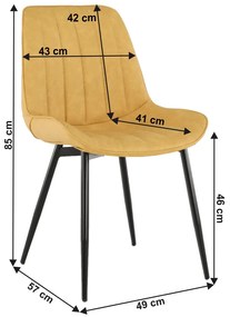 Jídelní židle PYRAMISA - ekokůže, žlutá / černá