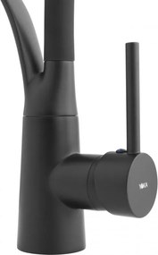 Erga Zefir, vysoká dřezová baterie s elastickým ramenem h-430, černá matná, ERG-YKA-BZ.ZEFIR-BLK