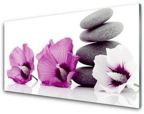 Plexisklo-obraz Květiny Kameny Zen Lázně 140x70 cm