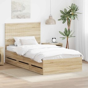 Rám postele s čelo Sonoma dub 100 x 200 cm Inženýrské dřevo 3411147