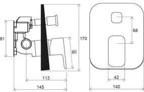 Ravak X070136 - Sprchová baterie pro podomítkovou instalaci FREE lesklý chrom