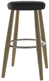 Výprodej Carl Hansen designové barové židle Ch56 (černá kůže kategorie &quot;C&quot;, konstrukce dub lakovaný / olejovaný, výška