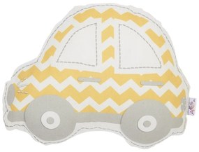 Žluto-šedý dětský polštářek s příměsí bavlny Apolena Pillow Toy Car, 32 x 25 cm