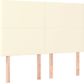 Box spring postel s matrací krémová 140x190 cm umělá kůže 3132377