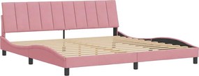 Rám postele bez matrace Hanko růžový 200x200 cm samet 3207872