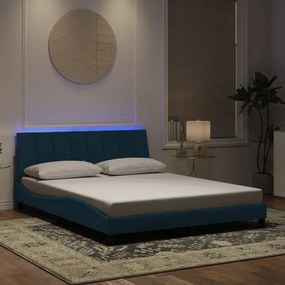 Rám postele s LED osvětlením bez matrace Hanko modrý 160 x 200 cm samet 3213791