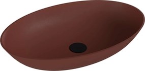 Polysan Banera - Umyvadlo na desku 60x40 cm, bez přepadu, bez otvoru pro baterii, matná hnědá 14397.71