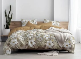 Ervi Bavlněné povlečení oboustranné - Tichá romance/hnědé