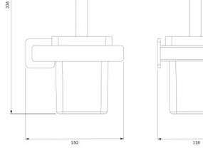 OMNIRES NL80620CR - Nástěnná WC štětka NELSON lesklý chrom