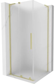 Mexen Velar L, sprchový kout s posuvnými dveřmi 110 x 110 cm, 8mm sklo námraza, zlatá matná, 871-110-110-33-55