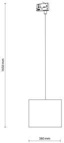 Lustr na lanku 3-fáz. lišto. systému TRACER 1xE27/15W/230V pr. 30 cm černá/šedá