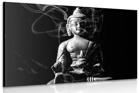 Obraz socha Budhy v černobílém provedení