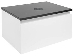 Koupelnová skříňka s žulovou krycí deskou SAT B-Way 59x30x45 cm bílá lesk BWAY60WZ