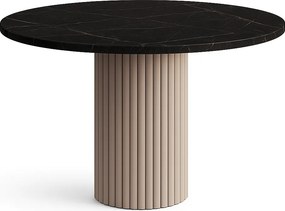 NW Kulatý jídelní stůl NESTORIO 4, 110 cm Barva/ dekor: Černý mramor, Barva nohy stolu: Kašmír