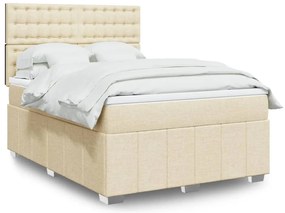 Box spring postel s matrací krémová 140x200 cm textil 3294010