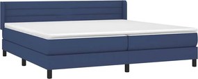 Box spring postel s matrací modrá 200x200 cm textil 3129823