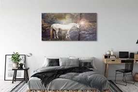 akrylový obraz Unicorn v lese 140x70 cm