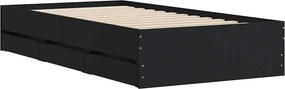 Rám postele se zásuvkami černý 90 x 190 cm kompozitní dřevo 3207323