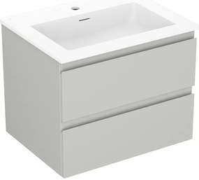 Mexen Orio koupelnová skříňka 60 cm s umyvadlem Otis, 2 zásuvky, šedá mat/bílá mat - 91A10-06047-2-BFF62-W18M01