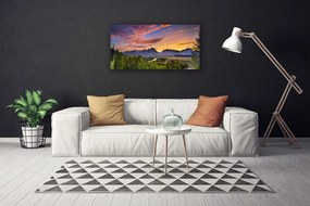 Obraz na plátně Hora Les Slunce Příroda 125x50 cm