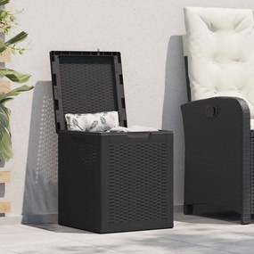 Zahradní úložný box 90 l černý PP ratan 151227