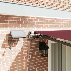 Ručně zatahovací markýza s LED světly burgundská 400 x 300 cm 3310187