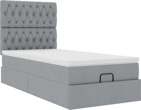 Osmanský rám postele s matrací světle šedá 90x190cm textil 3313202