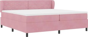 Postel s boxspringem s čelo Růžová 200 x 200 cm samet 3340357