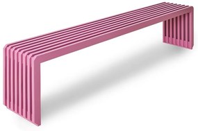 Sytě růžová dřevěná lamelová lavice Slatted L - 160*27*35 cm