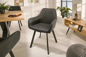 Designová židle do jídelny s područkami Rimini antracit mikrovlákno