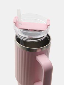 Sinsay - Termohrnek s rukojetí a brčkem - pastelová růžová